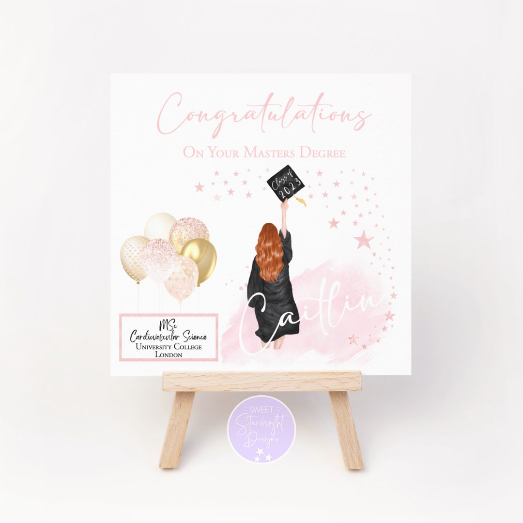 Masters Graduation Congratulations Card With Degree and University - Etsy