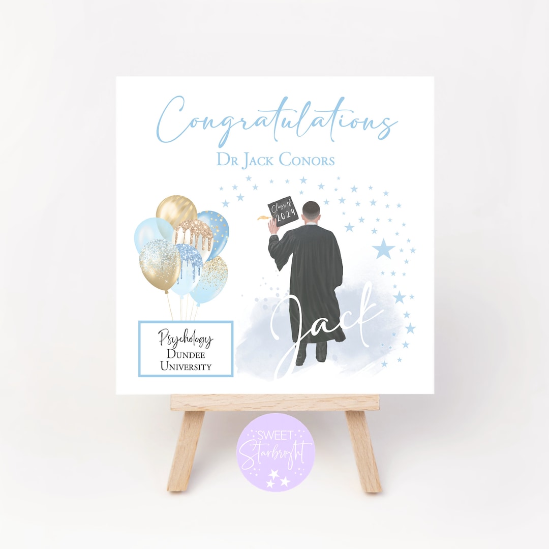 Phd Graduation Congratulations Card With Degree and University or ...