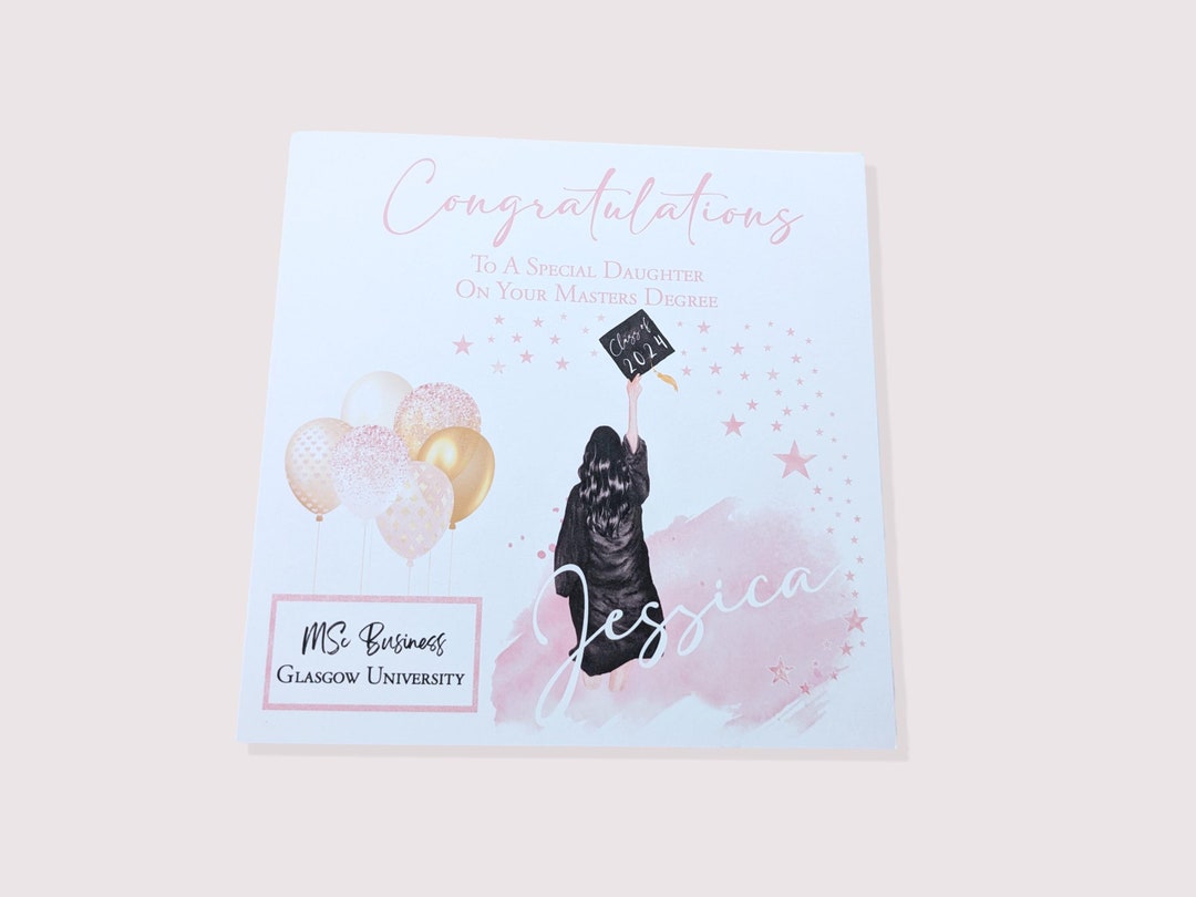 Masters Congratulations Graduation Card for Daughter With Degree and ...