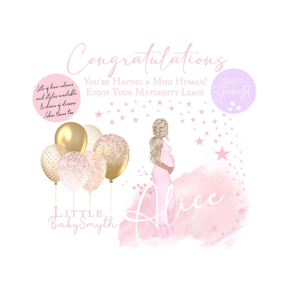 Maternity Leave Congratulations Card, Personalised Baby Shower ...