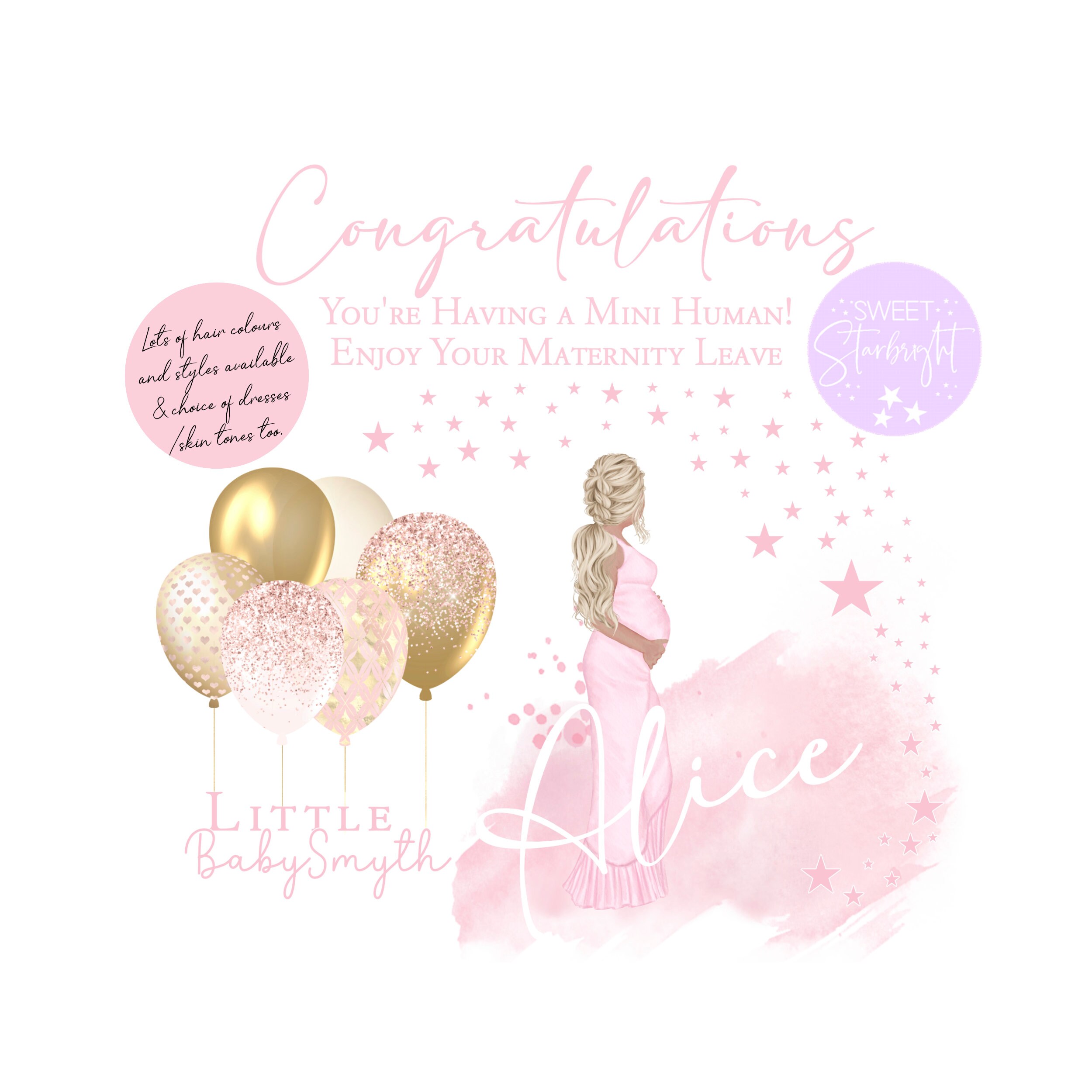 Maternity Leave Congratulations Card, Personalised Baby Shower ...
