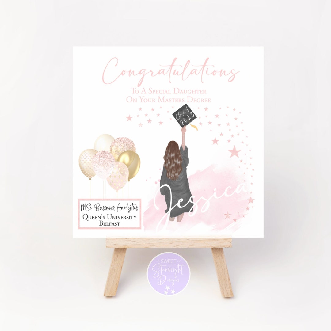Masters Graduation Card for Daughter With Degree and University - Etsy UK
