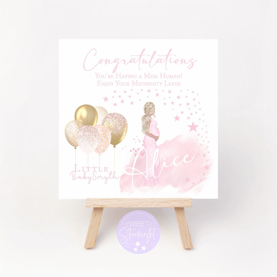 Maternity Leave Congratulations Card, Personalised Baby Shower ...