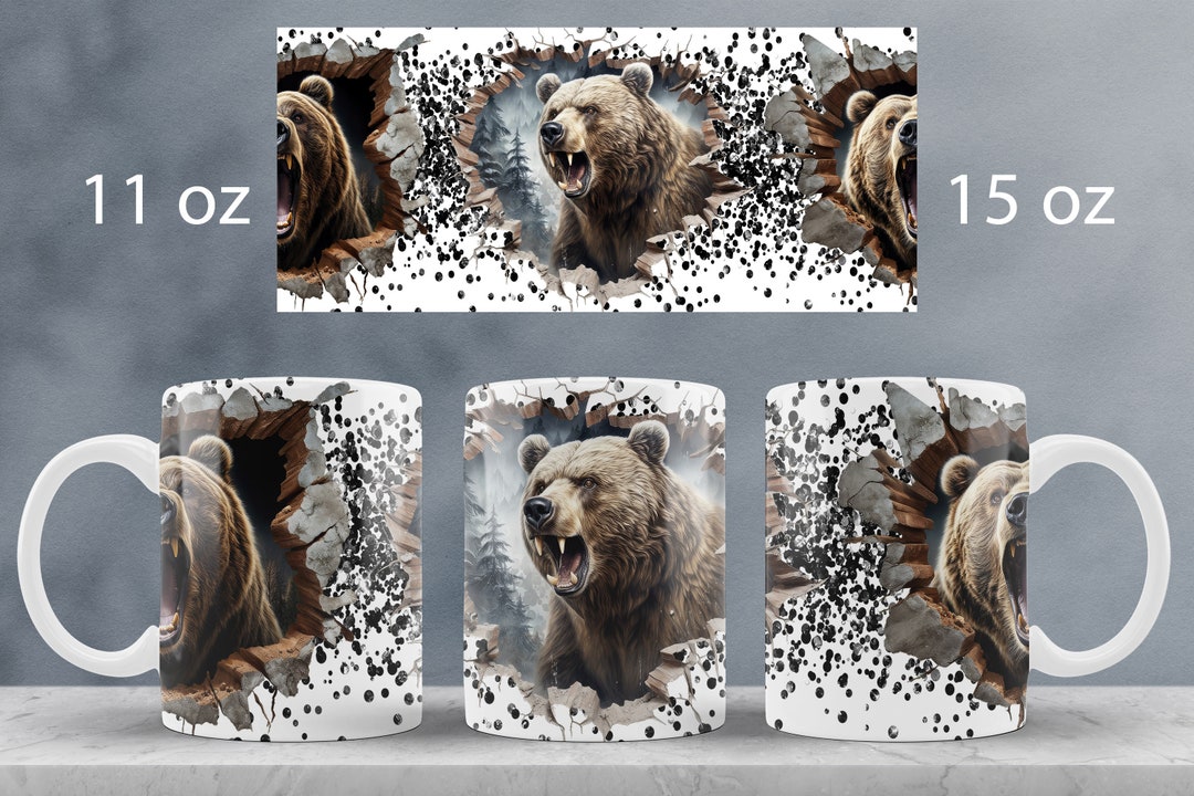 Bear Mug Wrap Design Forest Landscape Mug Sublimation Png - Etsy