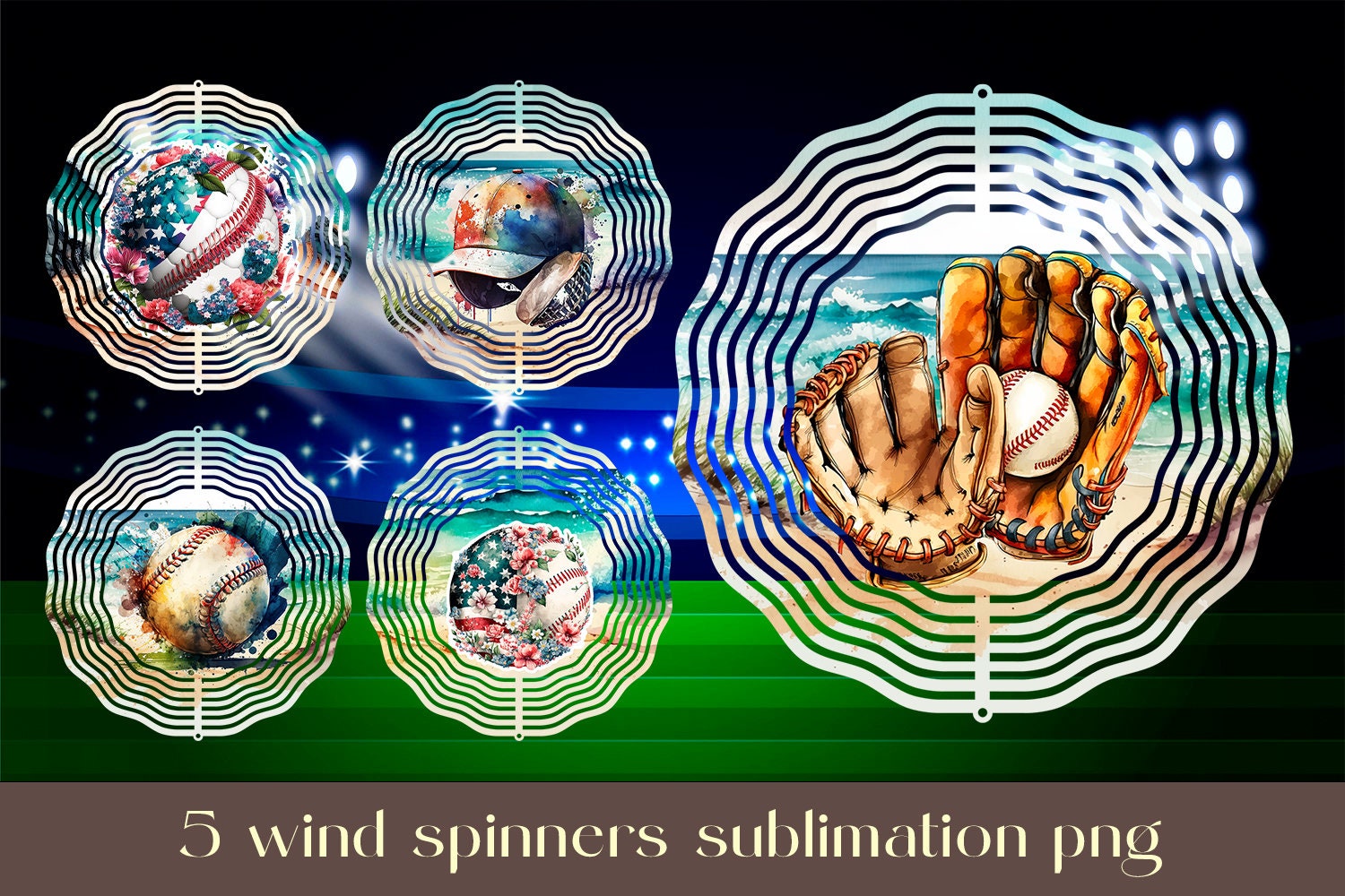 Baseball Wind Spinner Sublimation Design (PNG) - Etsy