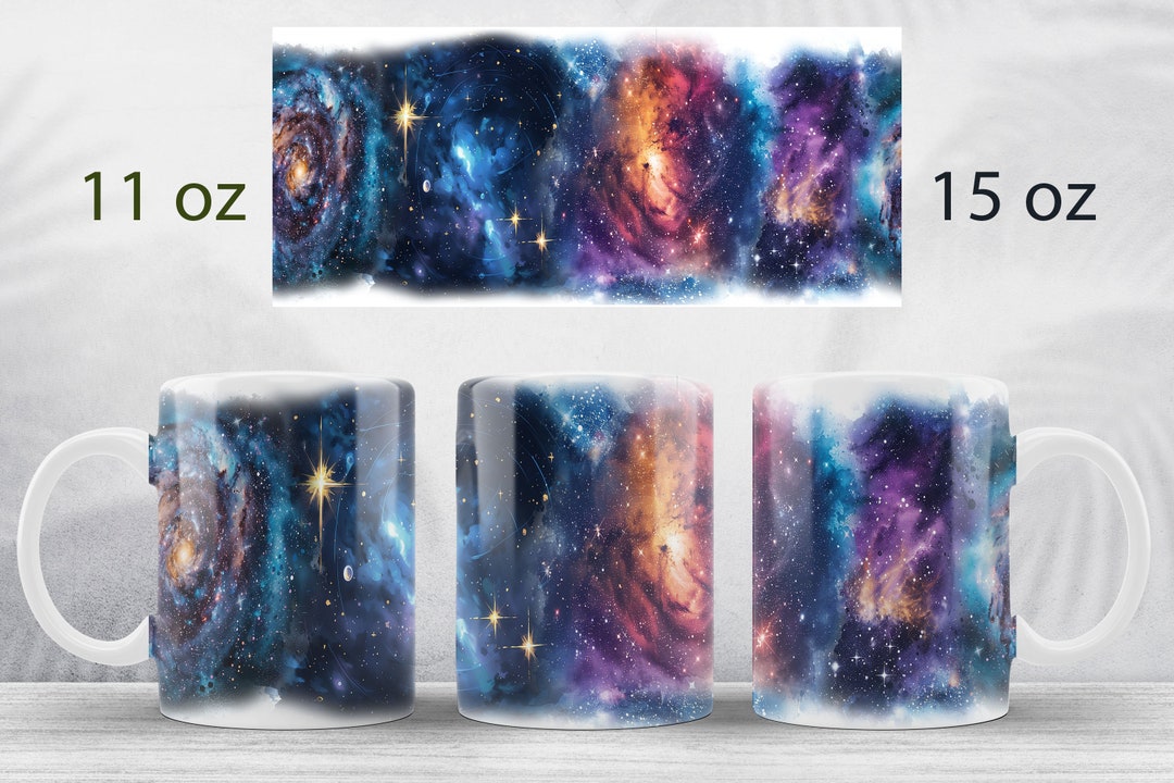 Space Mug Wrap | Galaxy Mug Design | Stars Mug Sublimation | Universe ...
