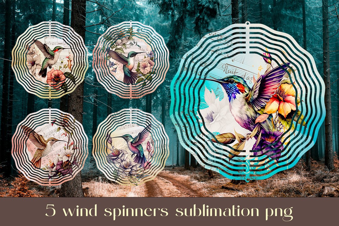 Hummingbird Wind Spinner Sublimation Floral Animal Design - Etsy