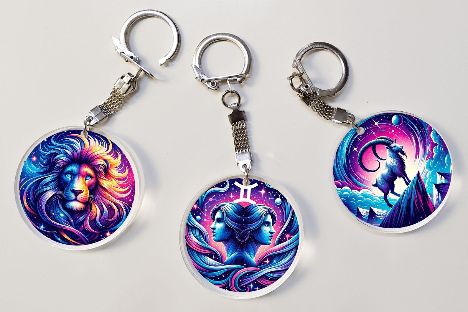 Zodiac Sign Keychain Sublimation | Astrology Keychains PNG Design ...