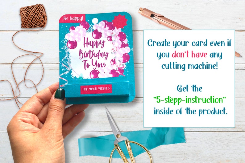 Happy Birthday Money Card PNG / 3 Designs / Printable Gift - Etsy