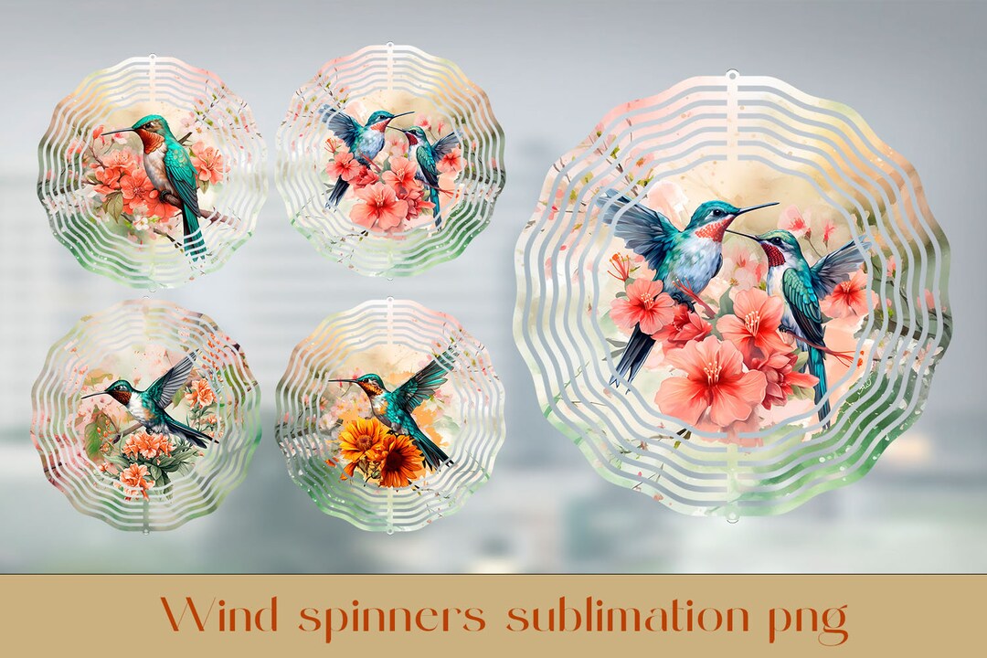 Hummingbird Wind Spinner Sublimation Floral Animal Design - Etsy