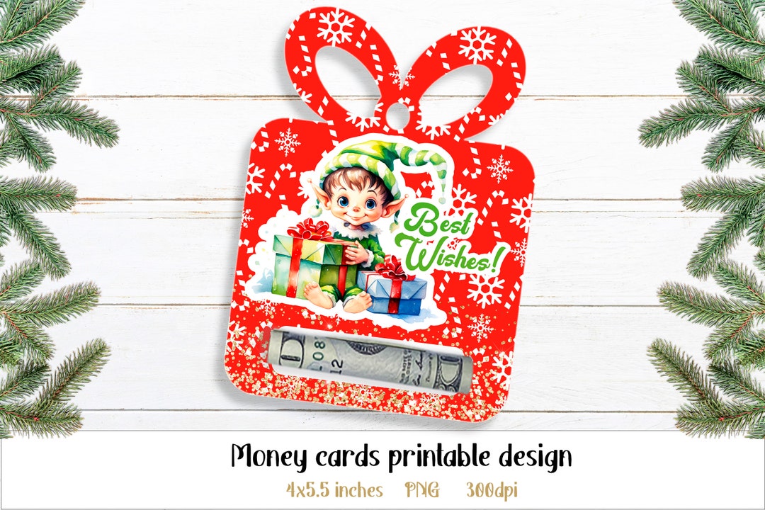 Christmas Money Card Santa Elf Money Holder Design Box - Etsy