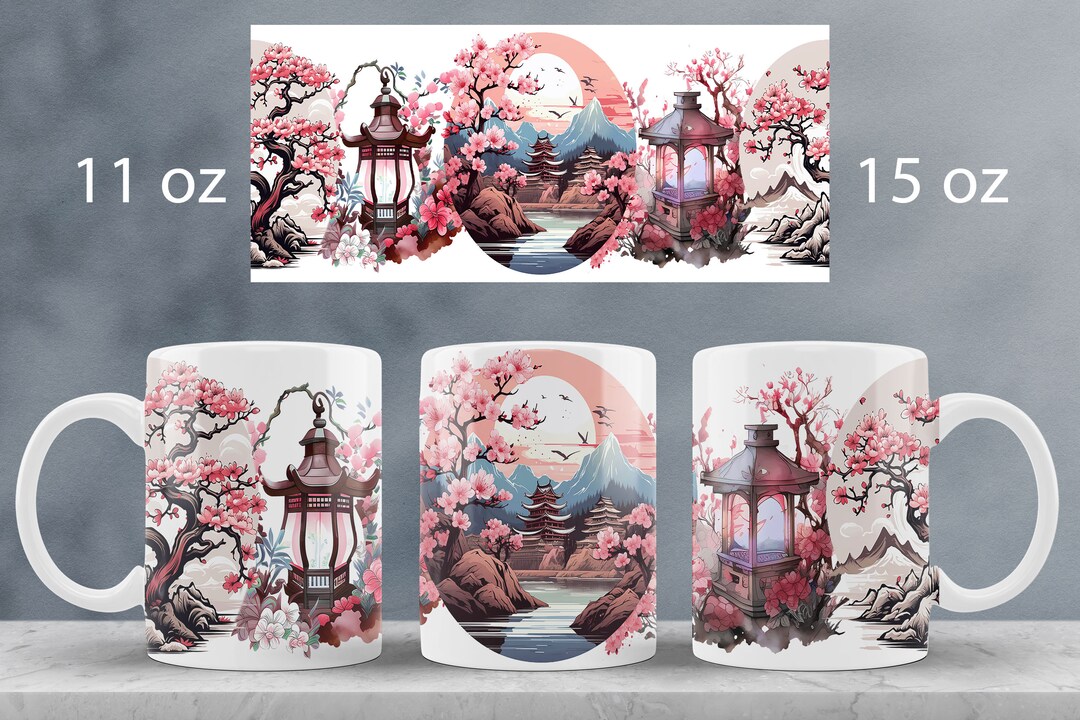 Asian Mug Wrap Design | Japanese Girl Mug Sublimation Png - Etsy