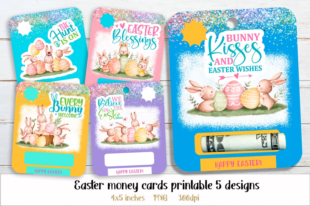 Easter Money Holder Bundle Easter Bunny Money Card Easter Gift for Kids ...