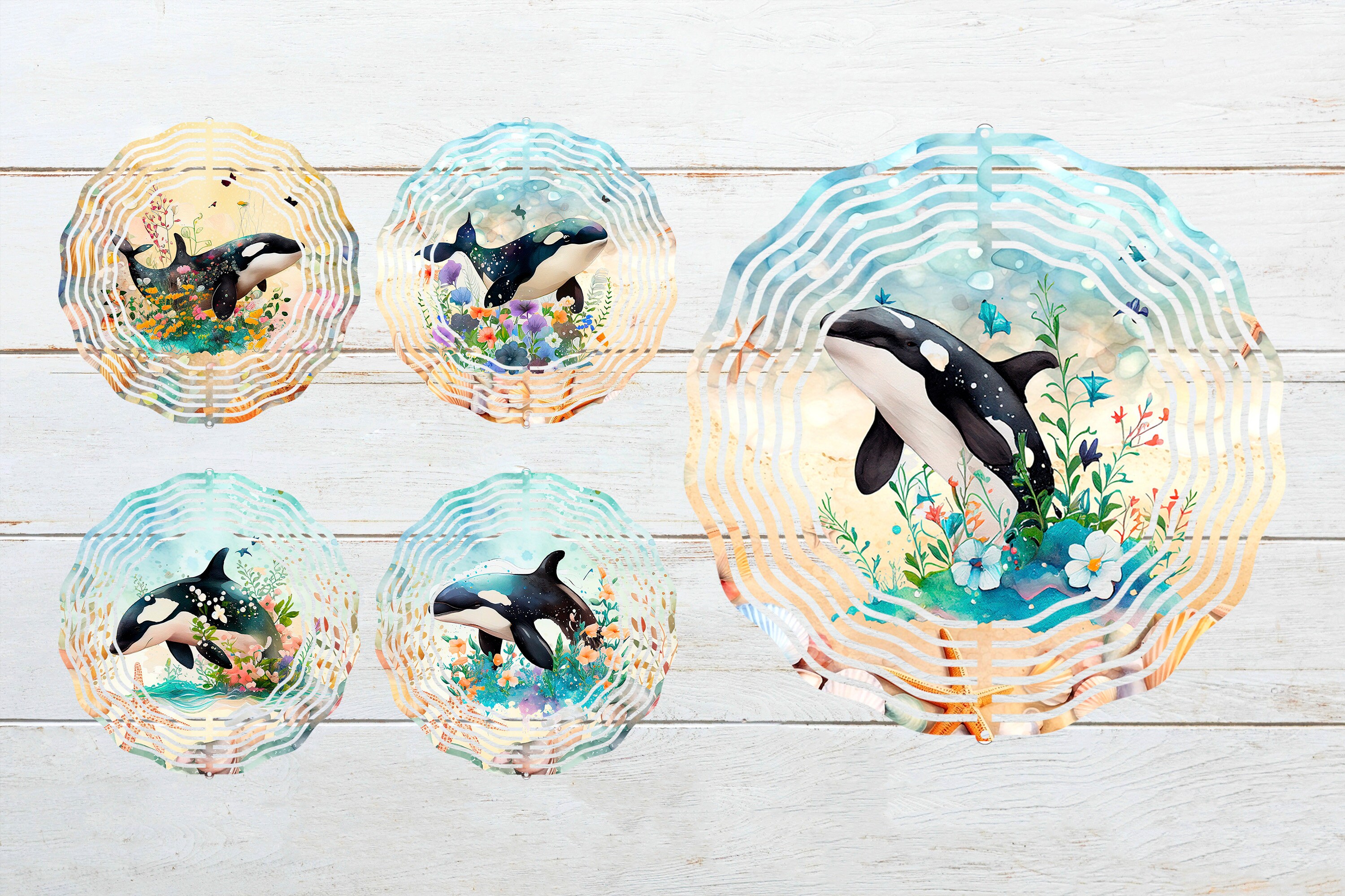 Floral Whale Wind Spinner Sublimation Png Animal Spinner Bundle - Etsy
