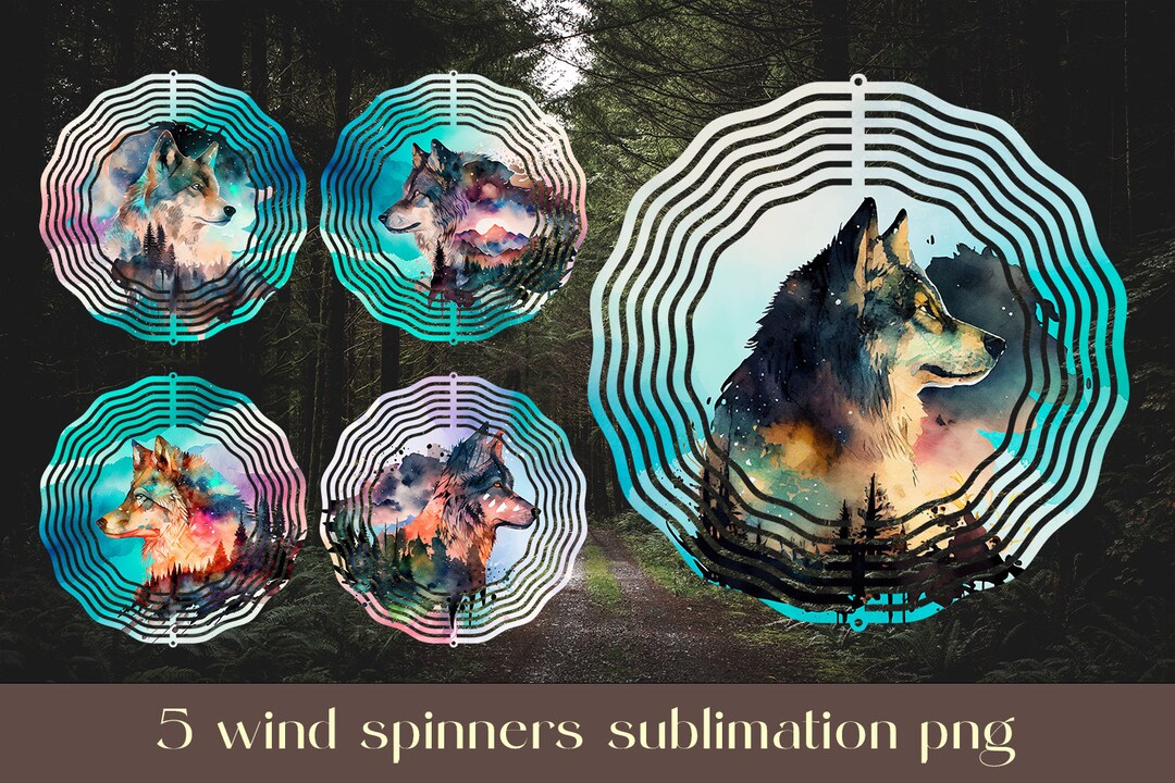 Wolf Wind Spinner Sublimation Wild Animal Design Png - Etsy