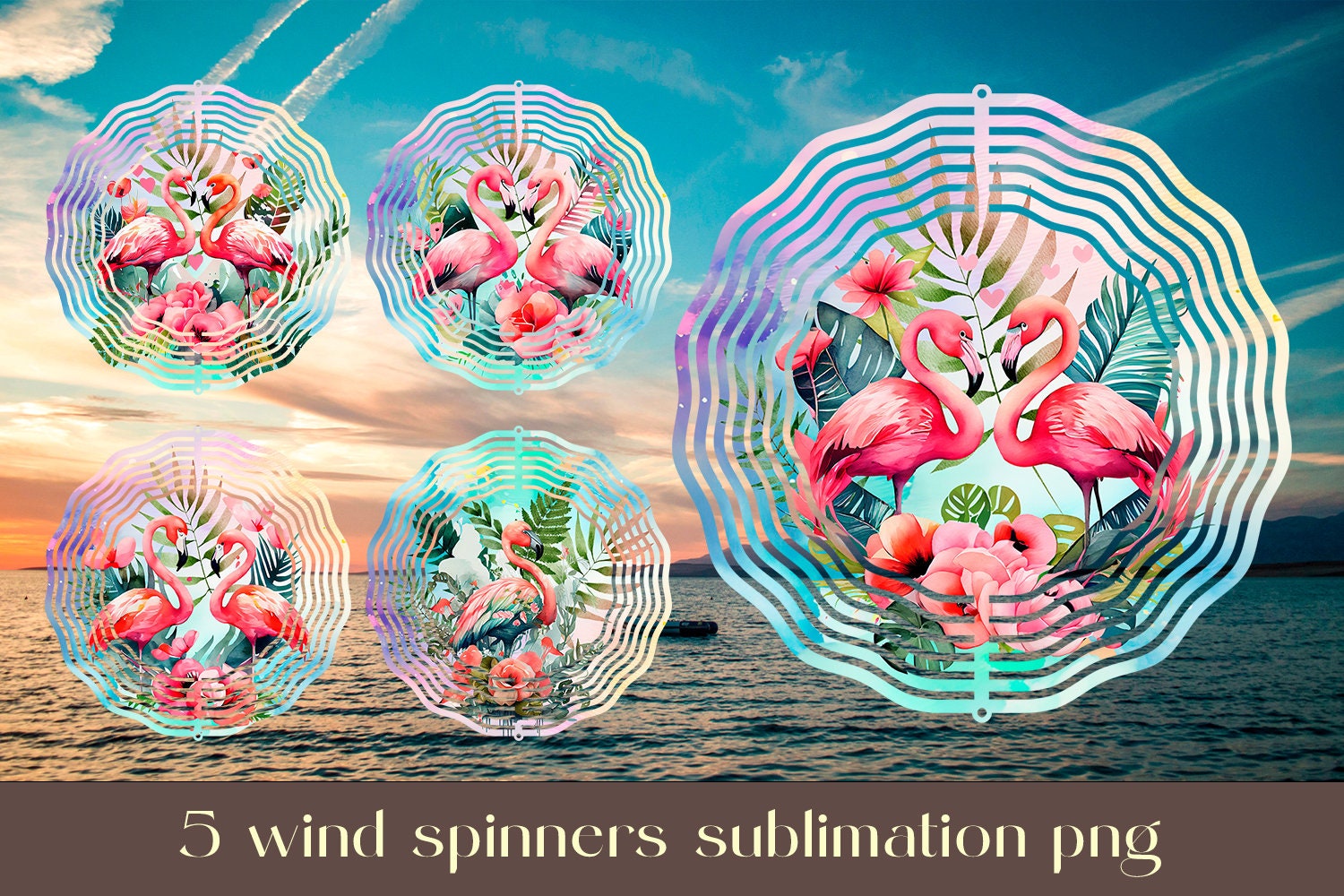 Flamingo Wind Spinner Sublimation Floral Animal Design Png - Etsy
