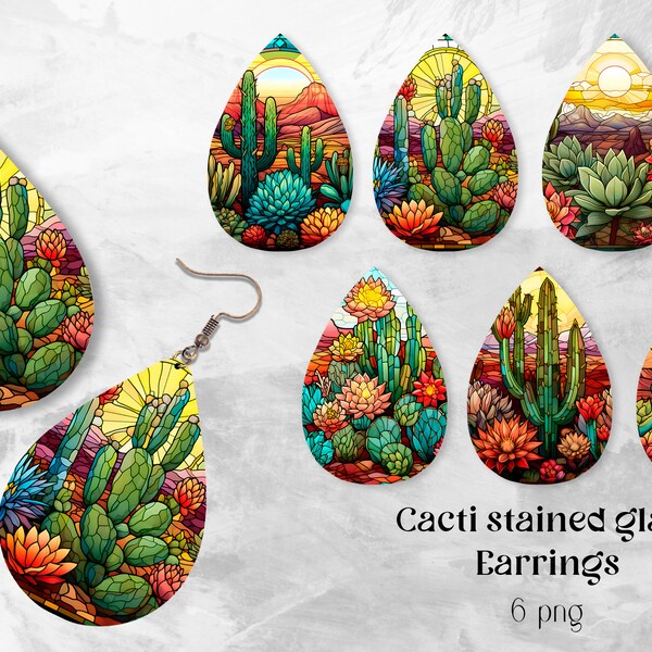 Stained Glass Cactus Template - Etsy