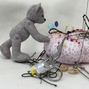 PDF Pattern - 4" Mini Jointed Felt Teddy Bear Download Sewing Pattern ...