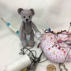 PDF Pattern - 4" Mini Jointed Felt Teddy Bear Download Sewing Pattern ...