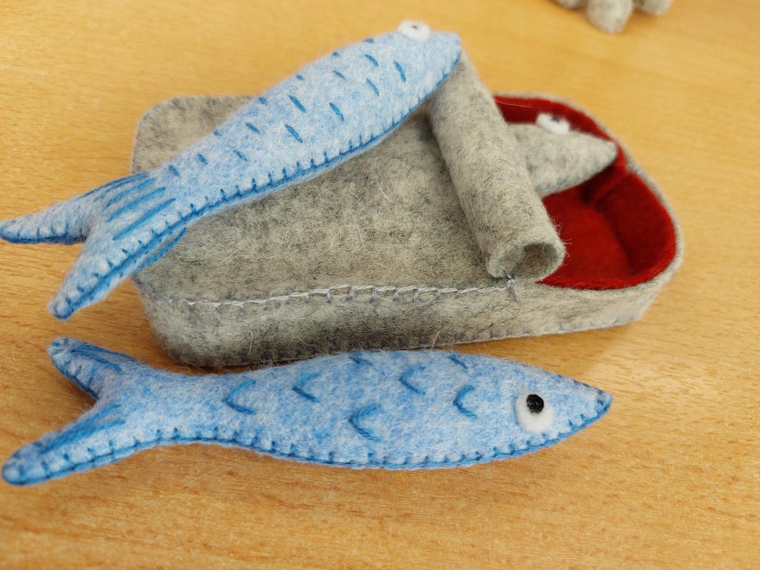 PDF Pattern - Felt Sardine Tin With Fish Felt Playfood Sewing Pattern ...
