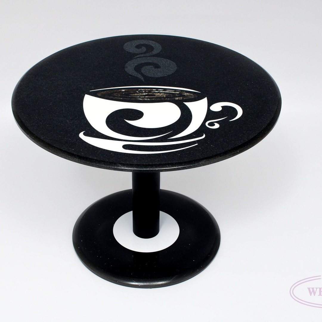 Round Granite Table, Small Coffee Table. Handmade Furniture and Decor ...
