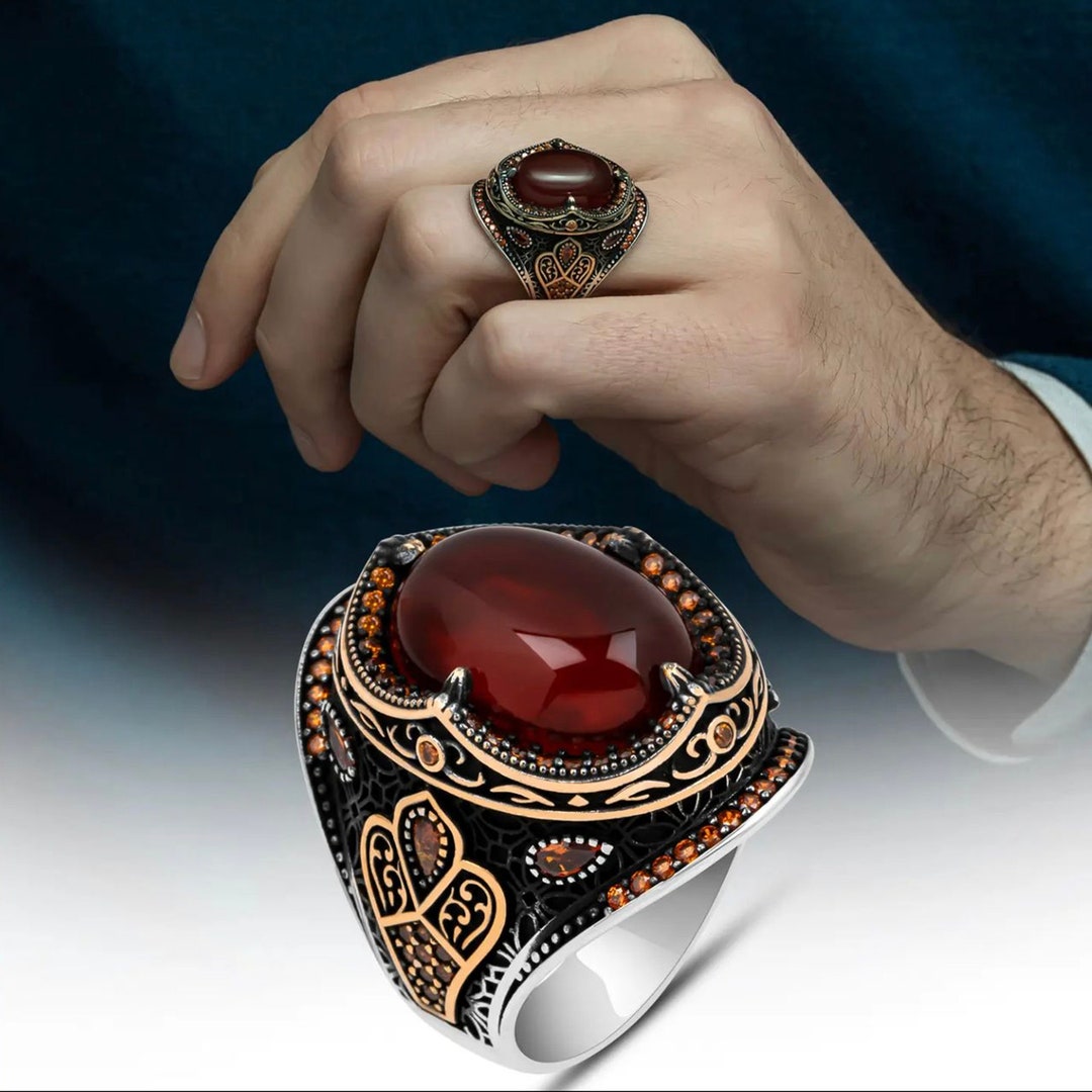 Men's Ring, 925 Sterling Silver, Turkish Handmade Ring,men's Jewelry ...