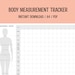 Printable Women Body Measurement Tracker, Weight Loss Tracker, Weekly ...