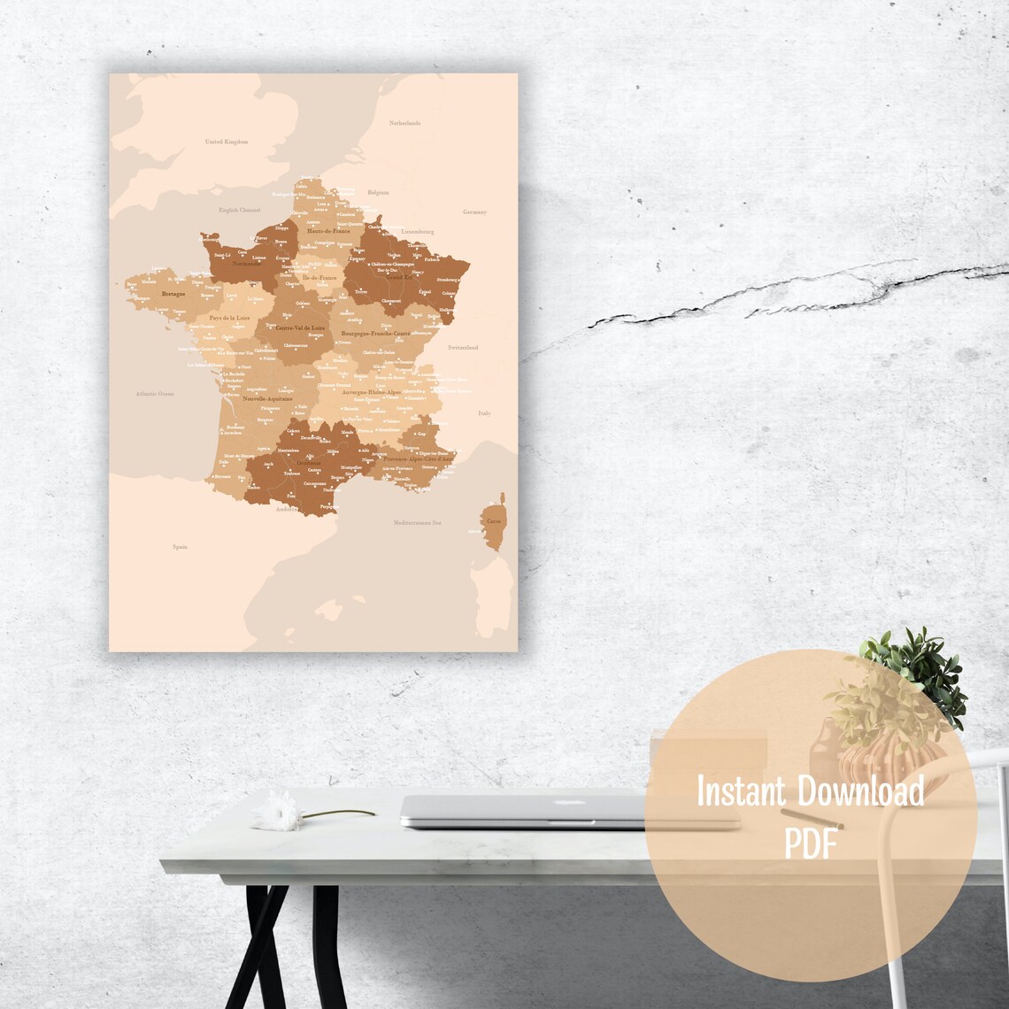 Printable France Map, Places We've Been Wall Art, Detailed Travel ...