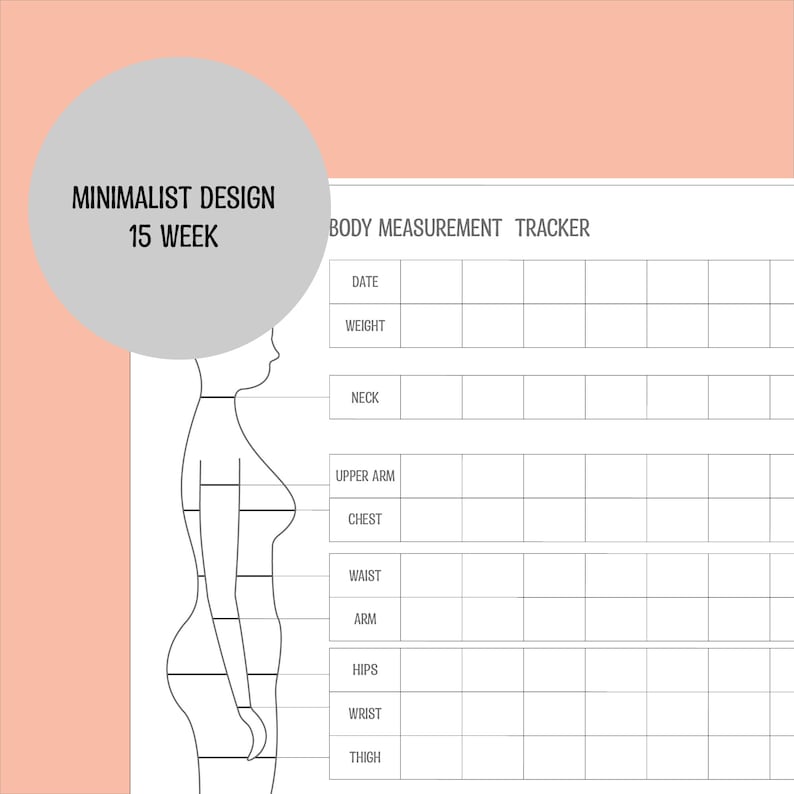 Printable Women Body Measurement Tracker, Weight Loss Tracker, Weekly ...