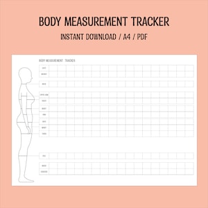 Printable Women Body Measurement Tracker, Weight Loss Tracker, Weekly ...