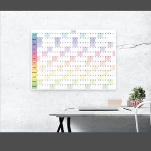 2025 Horizontal Full Year Wall Planner, Printable PDF, A4,A3,A2 & A1 ...