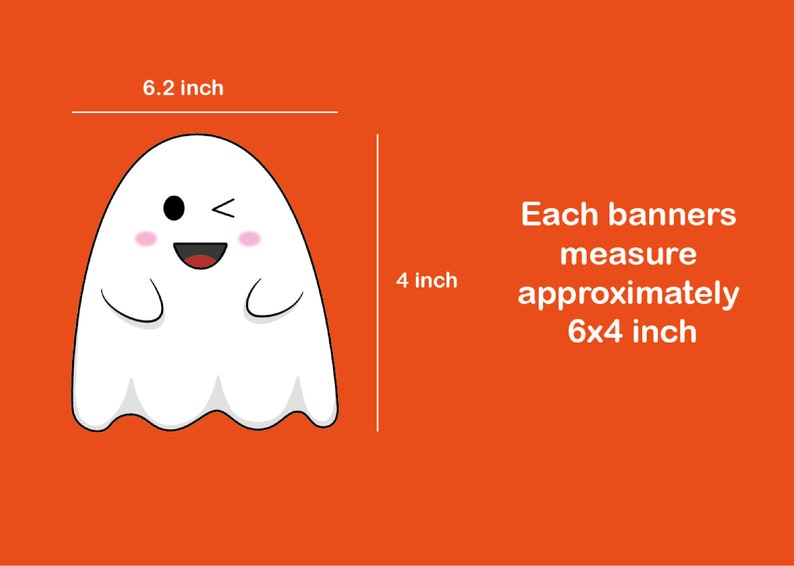 Cute Halloween Ghost Garland Banner, Printable Ghost Banner, Printable ...
