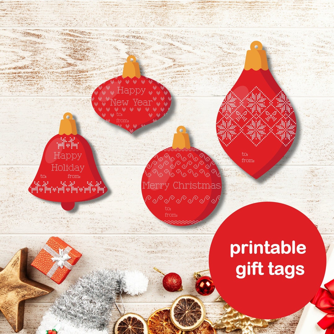 Printable Christmas Gift Tags, Holiday Tags, Christmas Bundle, Digital ...