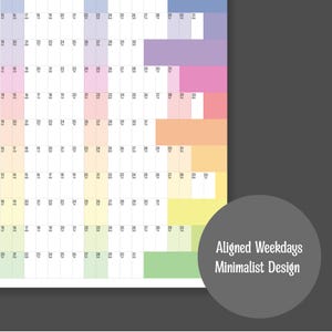 2025 Horizontal Full Year Wall Planner, Printable PDF, A4,A3,A2 & A1 ...