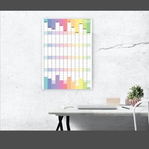 2024 Vertical Full Year Wall Planner, Printable PDF, A4,A3,A2 & A1 ...
