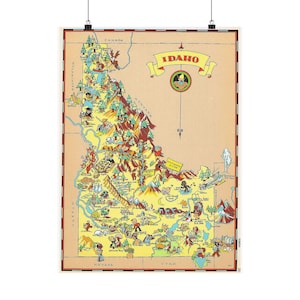 Cartoon Map of Idaho - Etsy