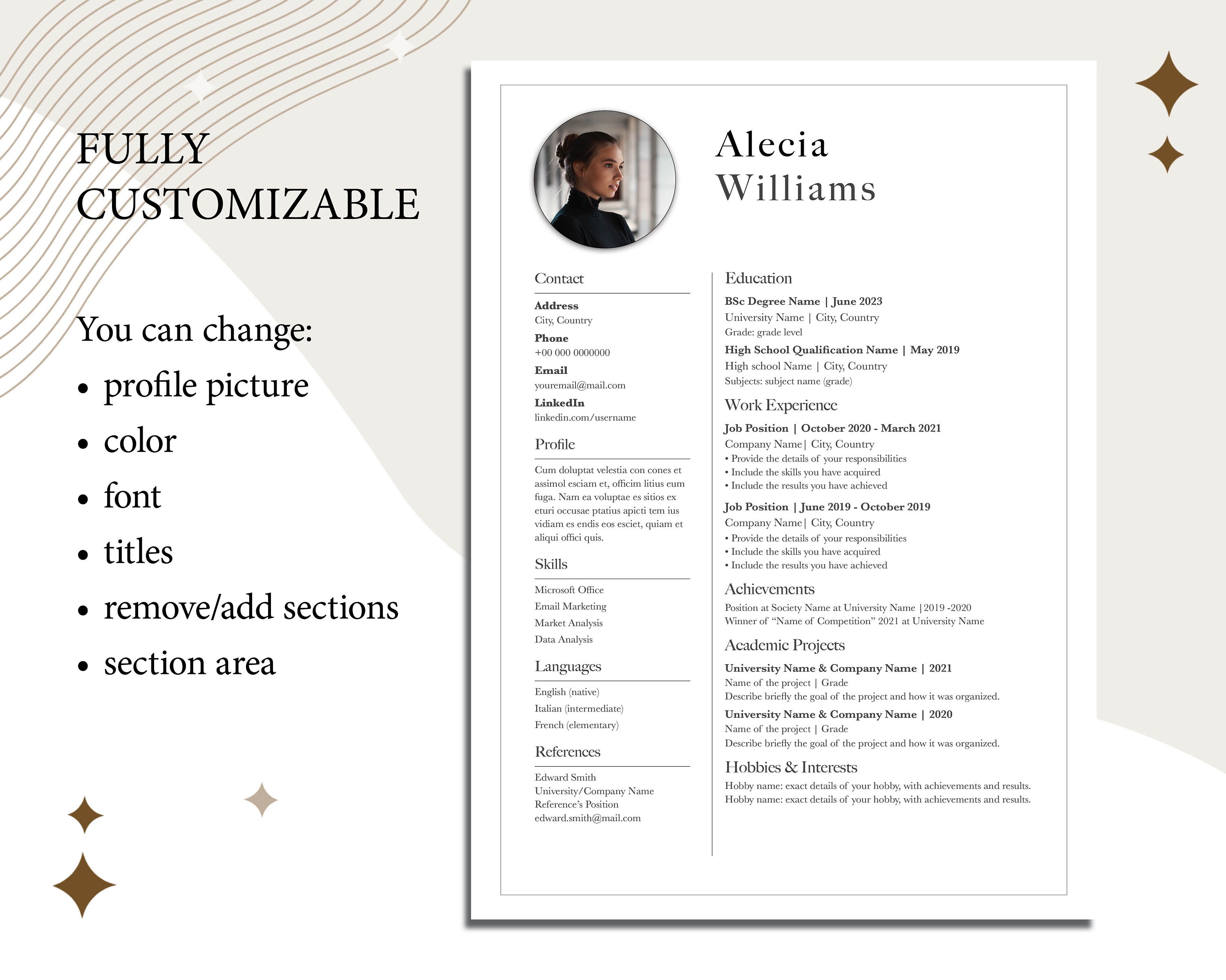 Simple CV Template for Students Pages | Minimalist Resume Template ...