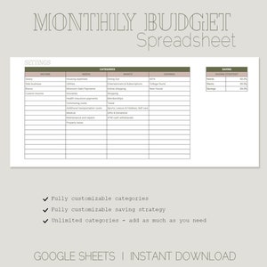 Annual and Monthly Budget Spreadsheet, Google Sheets Budget Template ...