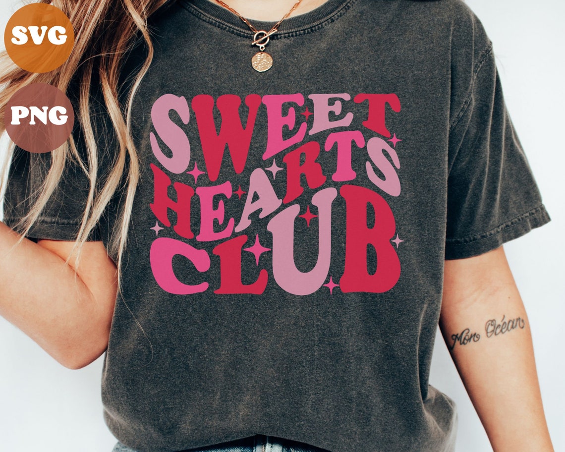 Sweetheart Club SVG, Sweet Heart Png Design, Valentine's Day Svg, Retro ...