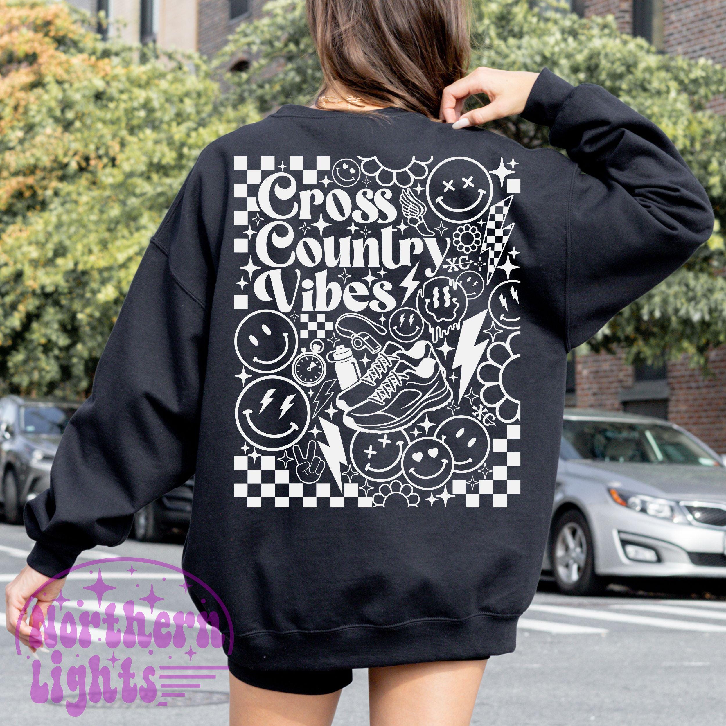 Retro Cross Country SVG PNG: XC Vibes, Smile Face Design (digital ...
