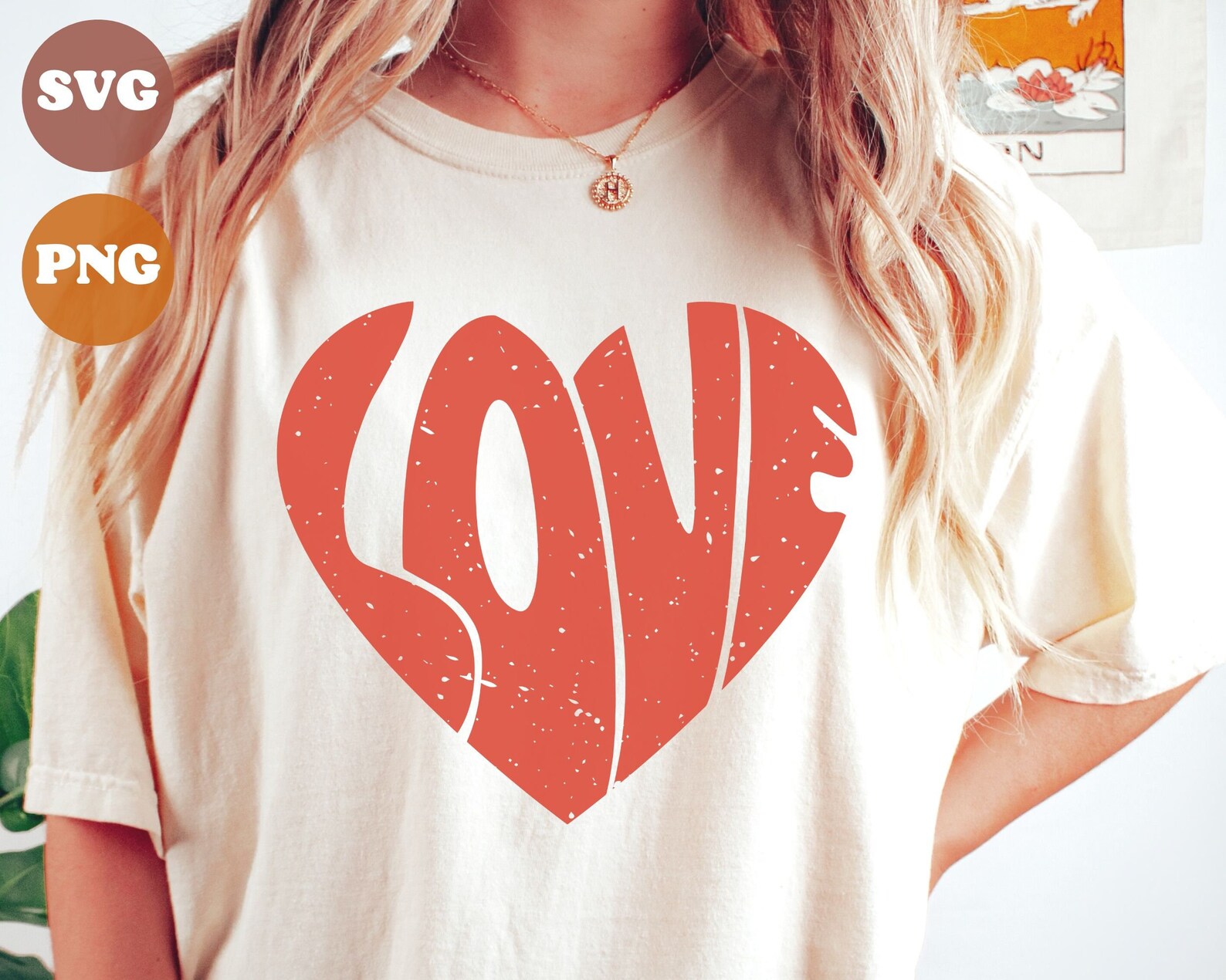 Retro Love Heart SVG and PNG Love Heart Png Design - Etsy