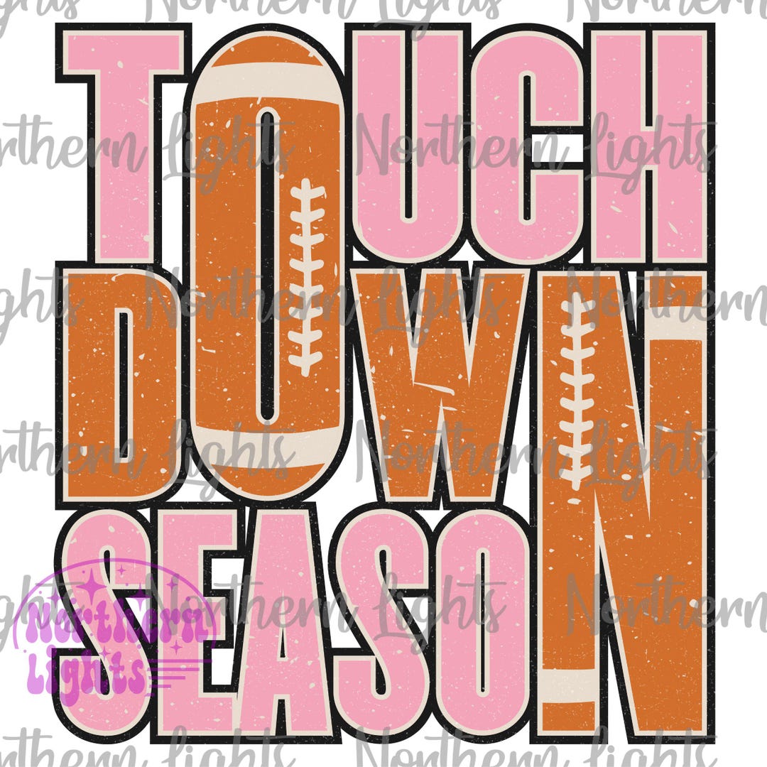 Retro Touchdown Season Boho Png, Football Sublimation Design, Football ...