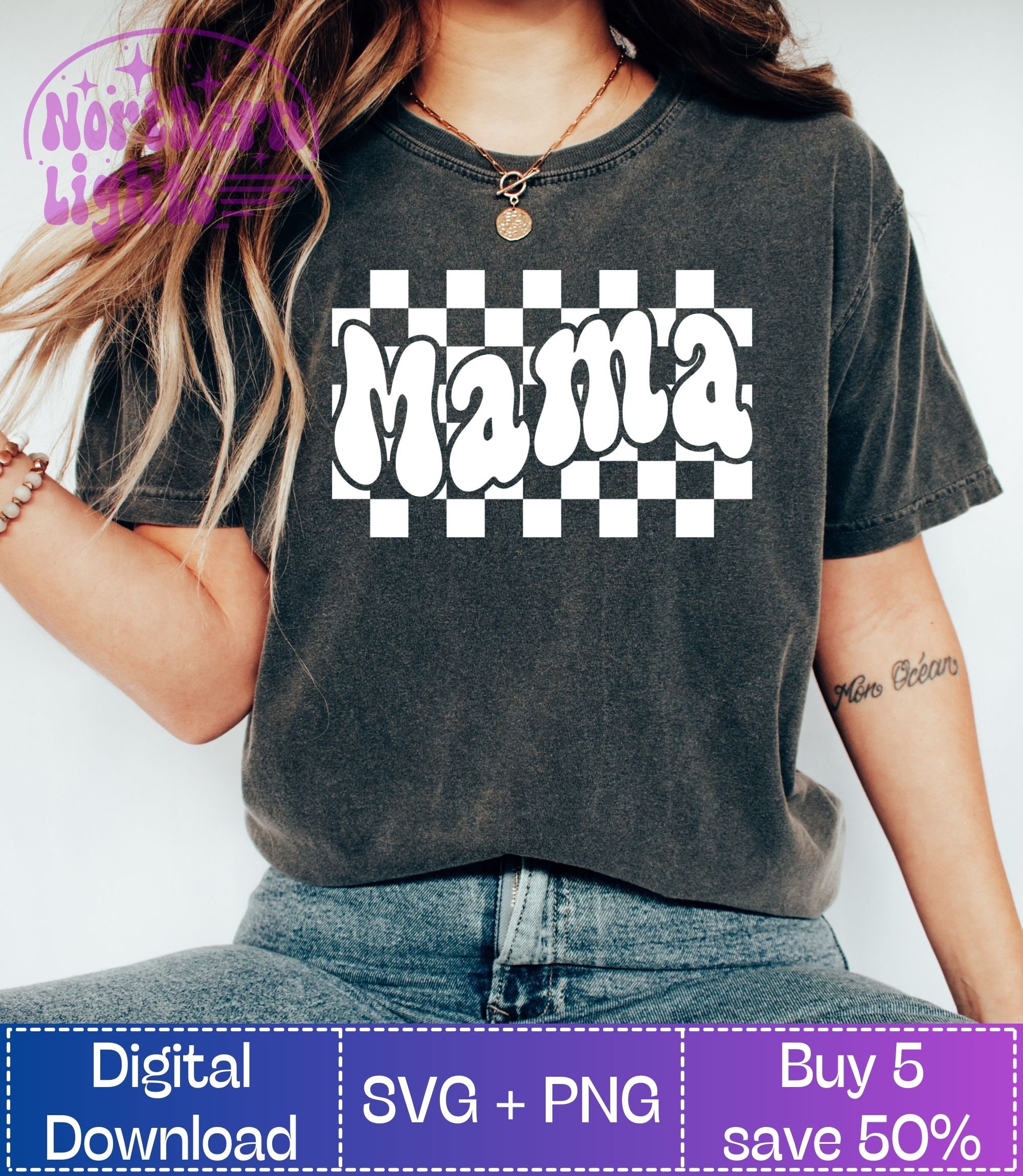 Retro Mama SVG and PNG, Checkered Mama Svg, Mom Svg, Retro Mom Svg ...