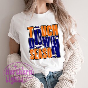 Touchdown Season Navy and Orange Png, Football Sublimation Design ...