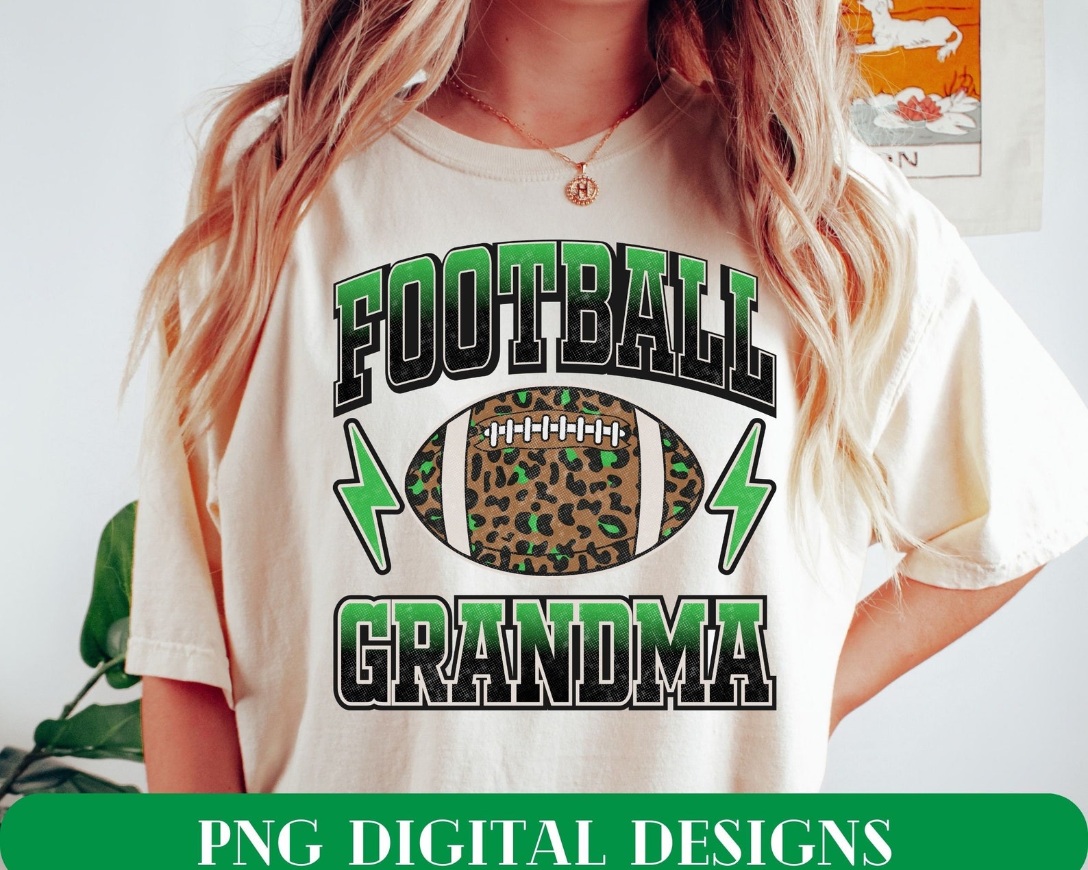 Football Grandma Png, Retro Football Grandma Green Sublimation Design ...