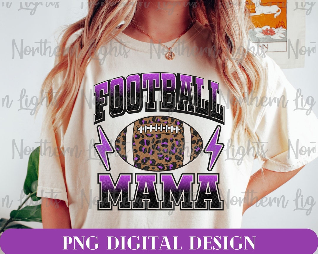 Football Mama Png, Retro Football Mama Purple Sublimation Design ...