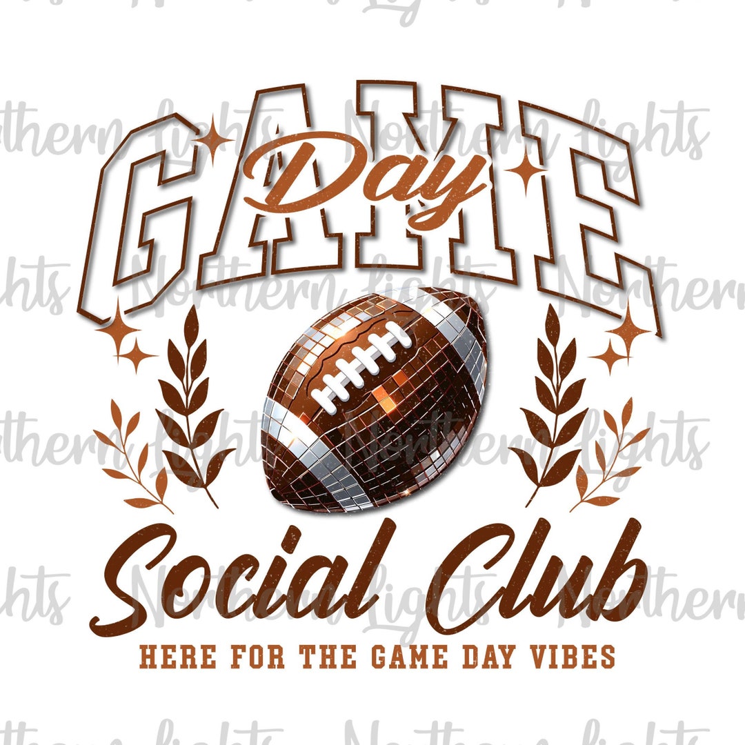Game Day Social Club PNG, Retro Football Sublimation Design, Football ...