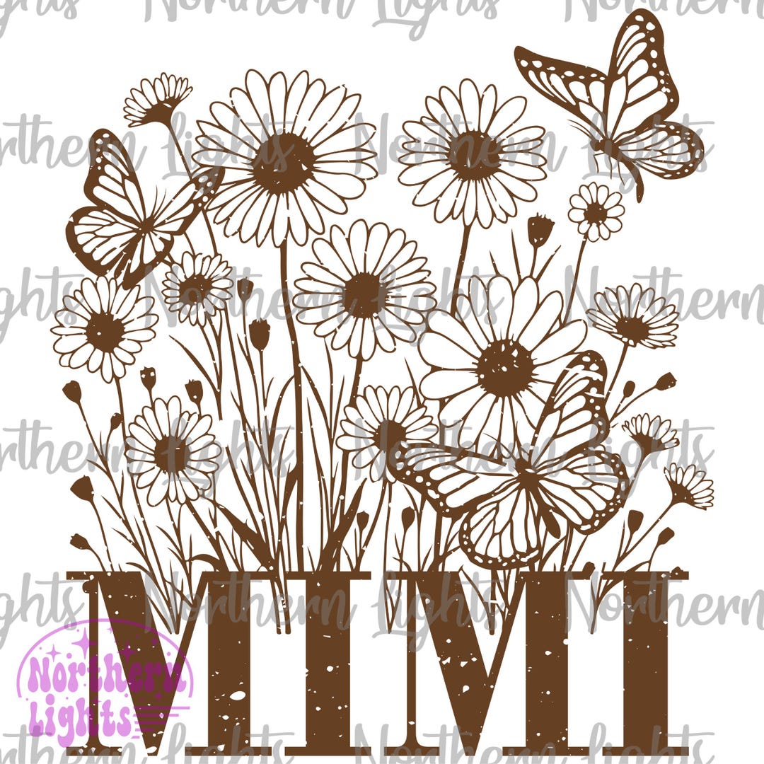 Floral Mimi PNG: Vintage Mother's Day Sublimation Design (digital ...