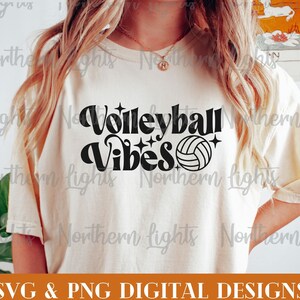 Retro Volleyball Vibes Svg, Volleyball Svg, Front and Back Volleyball ...