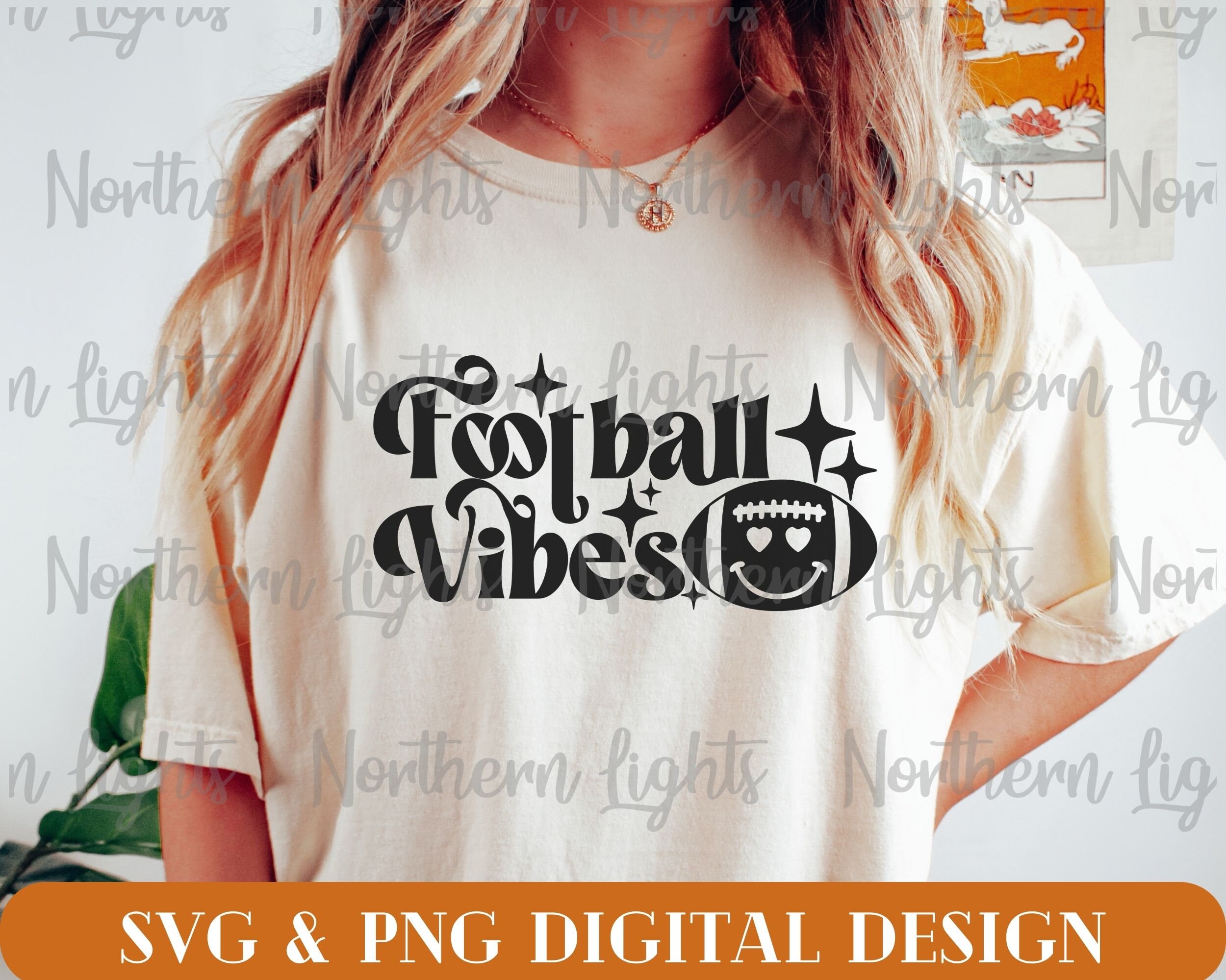 Retro Football Vibes Svg, Football Svg, Front and Back Football Svg ...
